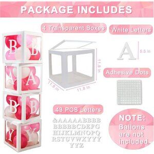 Party Supplies | Baby Boxes With Letters Clear Balloon Boxes For Baby ...